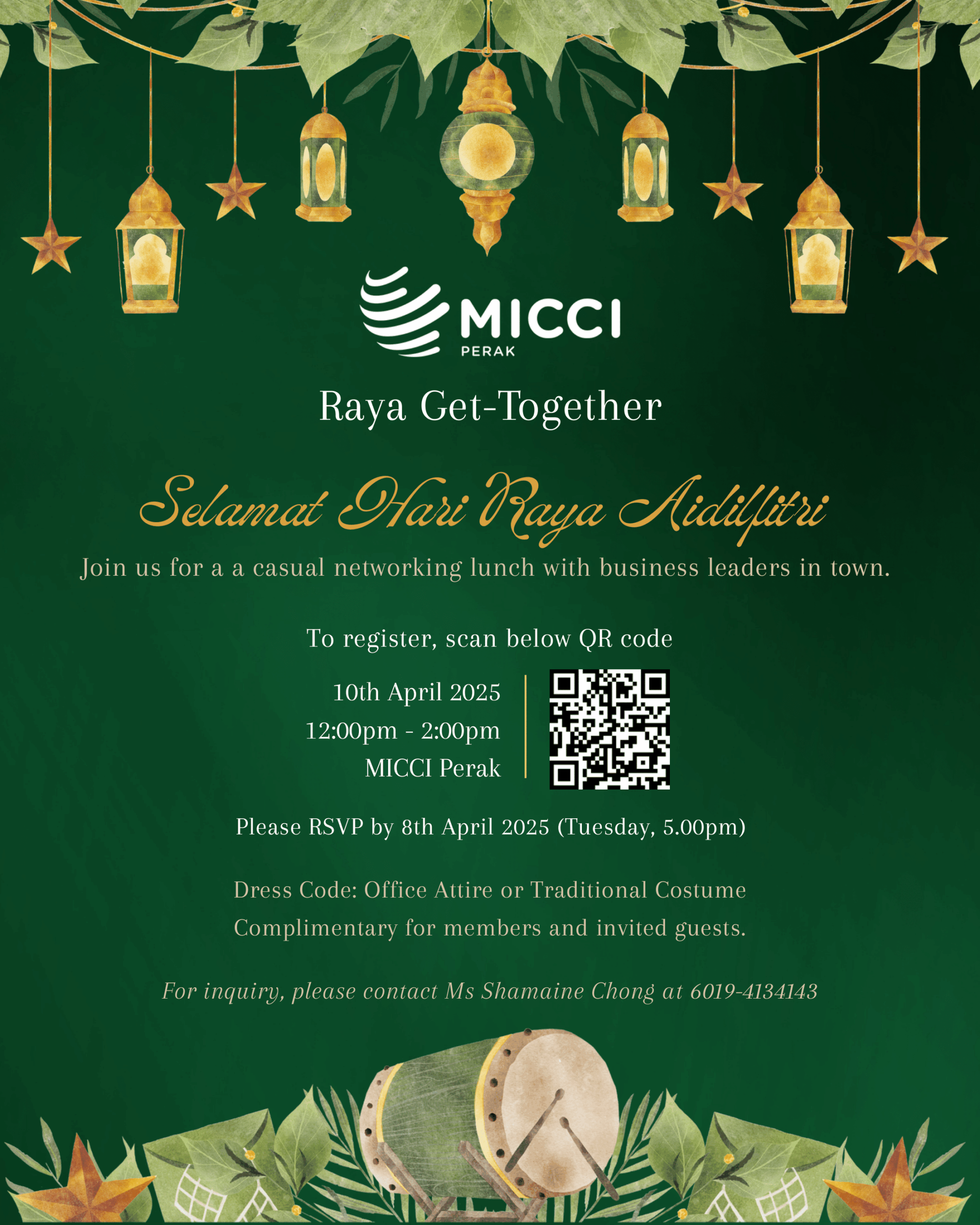 Invitation to MICCI Perak's Raya Get-Together | 10 April 2025 - MICCI